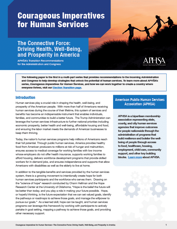 Election Transition Recommendations - APHSA